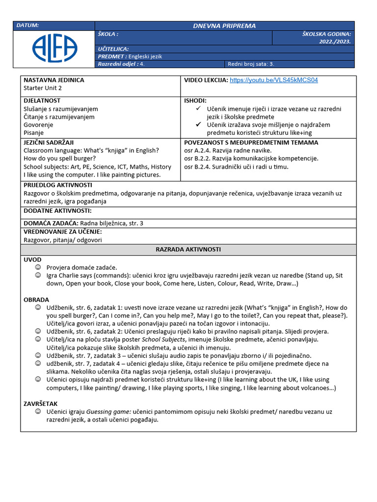 Starter Unit 2 | PDF