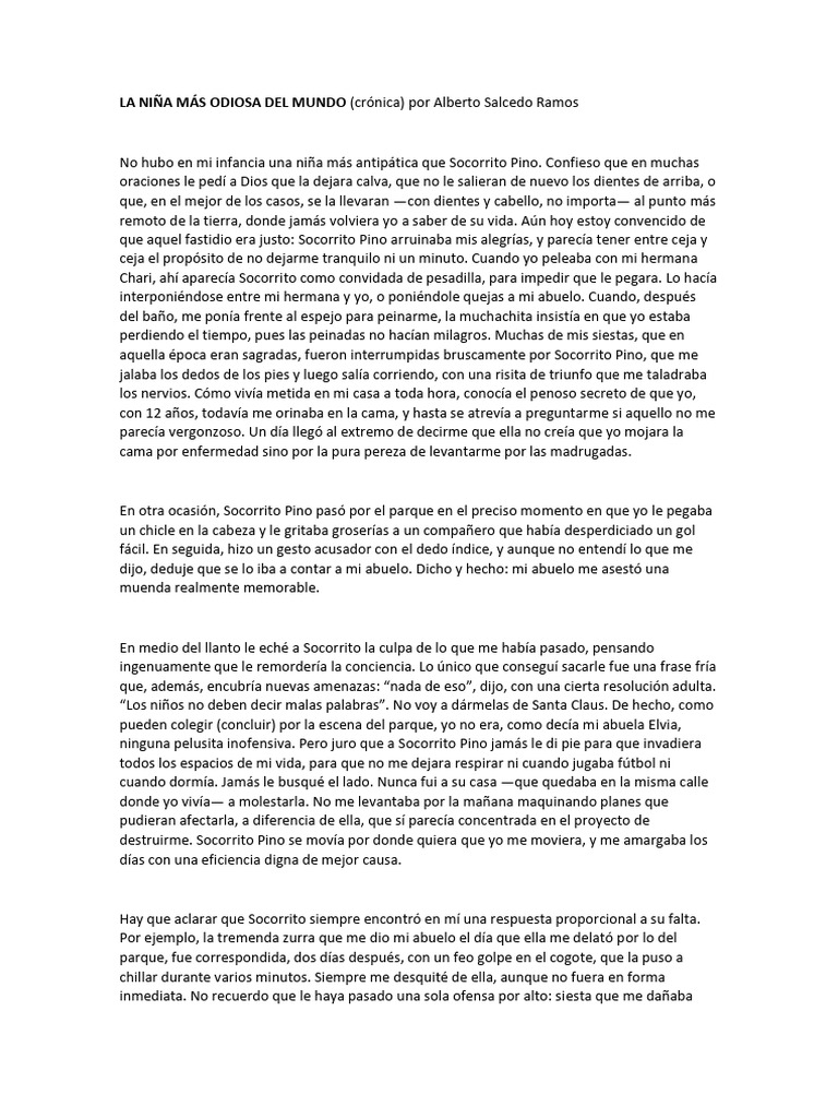 La Niña Más Odiosa Del Mundo Pdf