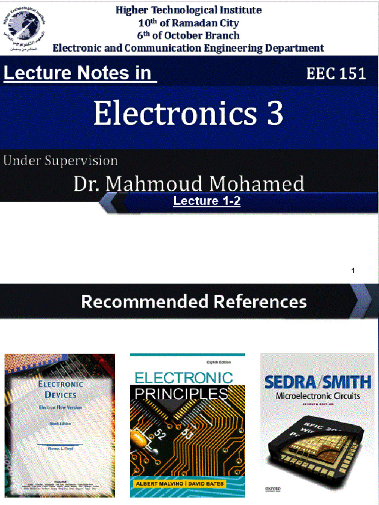 Electronic 3 Lecture 1 | PDF