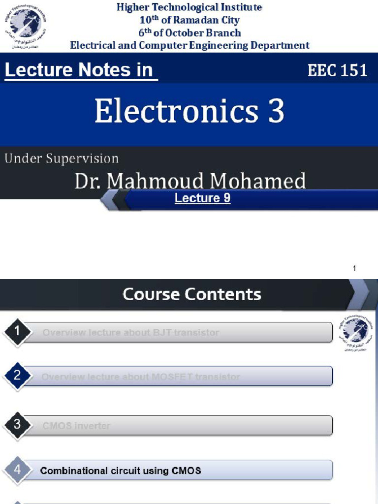 Electronic 3 Lecture 9 | PDF