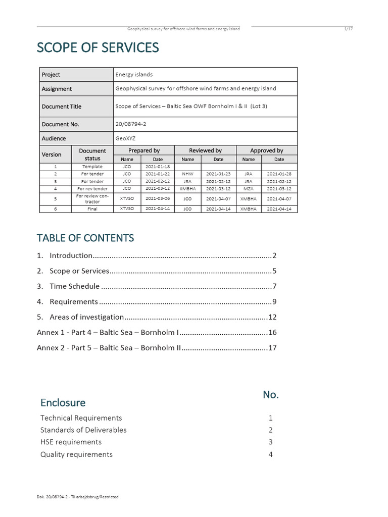 Offshore Geophysical Survey Scope | PDF | Offshore Wind Power ...