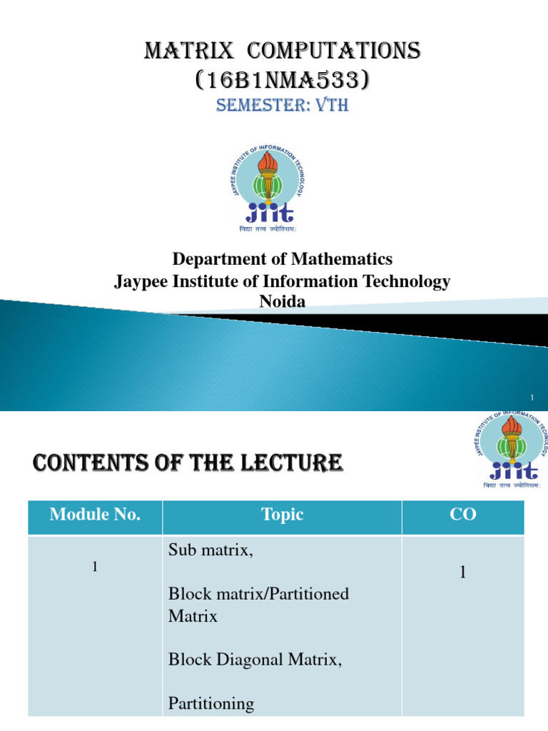 Lect 5 - Block Diagonal Matrix | PDF | Matrix (Mathematics) | Mathematics