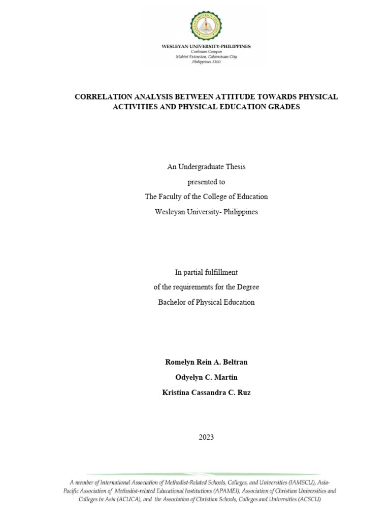 With Logo Front Page Abstract 4 | PDF | Thesis | Physical Education