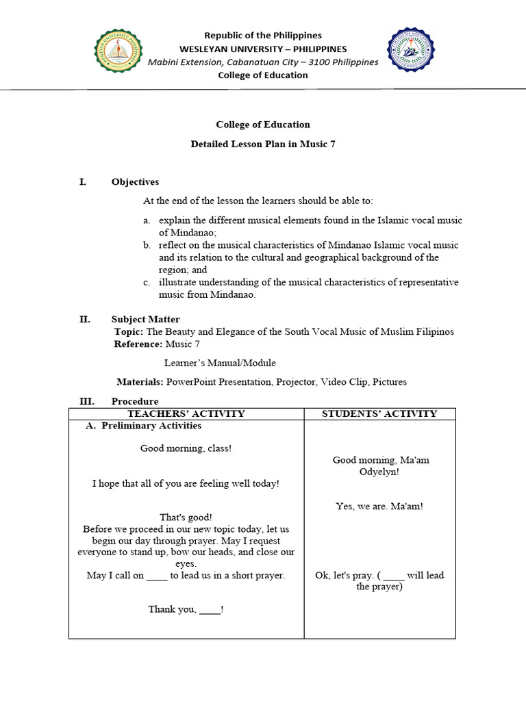 Module 1 Music DLP PDF | PDF | Singing | Songs