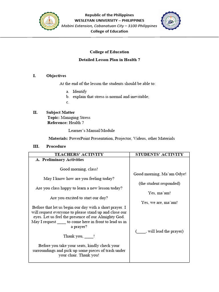 Module 2 Health DLP | PDF | Cognition | Behavior Modification