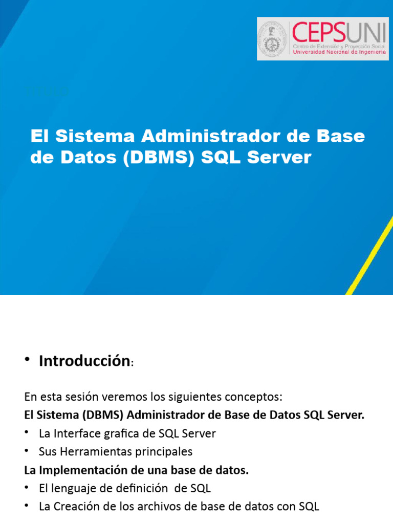 El DBMS y La Implementacion de Una BD | PDF | Servidor SQL de Microsoft | Bases de datos