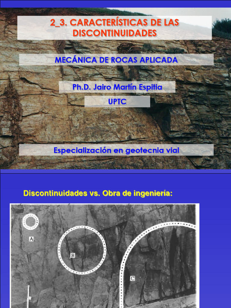 2_3 Características de discontinuidades | PDF | Falla (geología) | Rocas