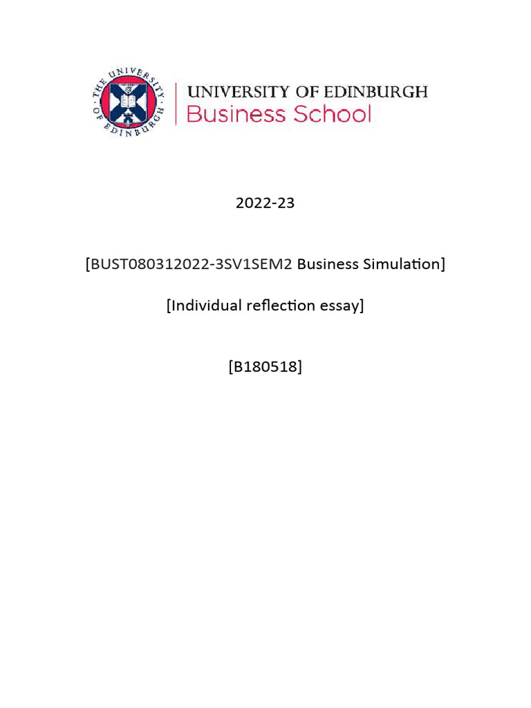Business Simulation Reflection Essay | PDF | Communication | Social ...