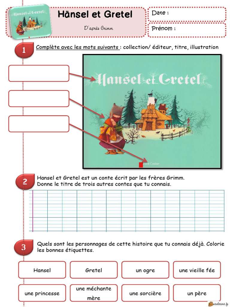 Activités pédagogiques sur Hansel et Gretel | PDF | Hansel et Gretel ...
