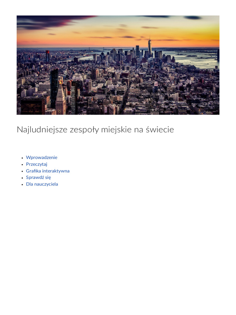 Najludniejsze Zespoly Miejskie Na Swiecie | PDF