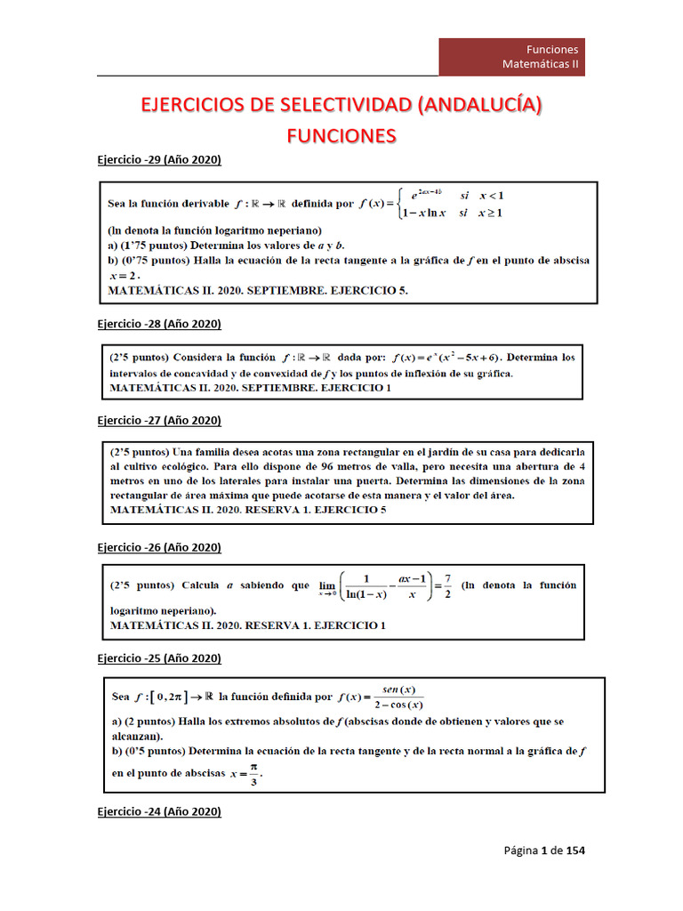 EJERCICIOS-DE-SELECTIVIDAD-Funciones-5 (Recuperado) | PDF | Métodos y materiales de enseñanza | Arte