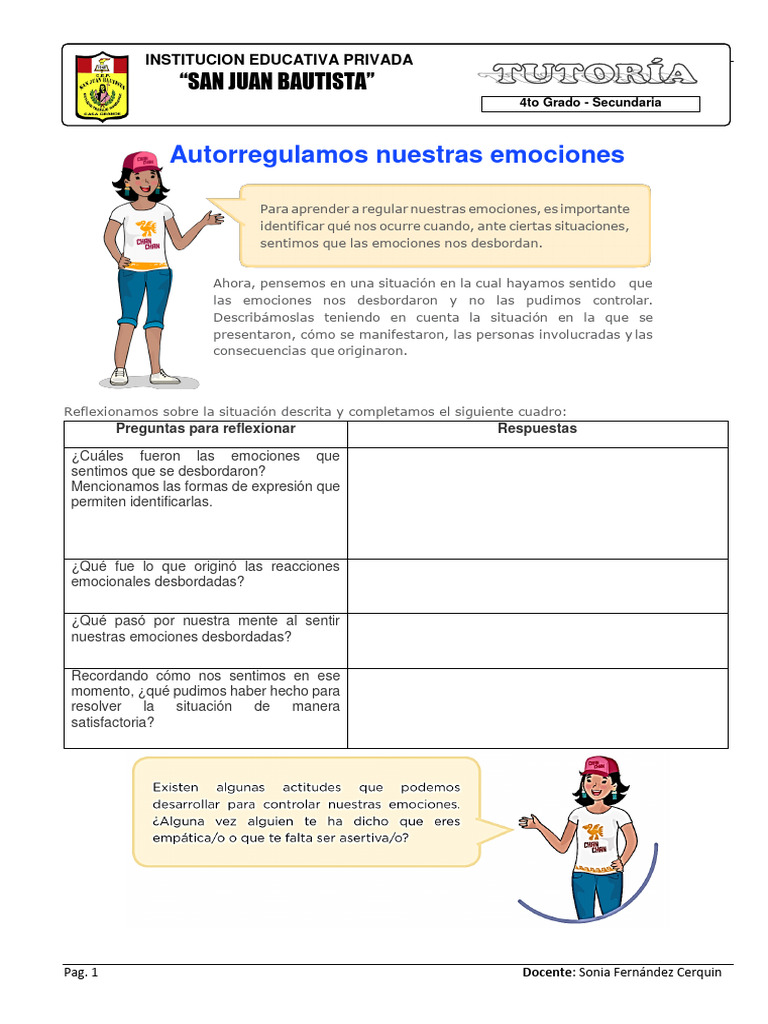 Autorregulo Mis Emociones 2 Pdf Las Emociones Empatía