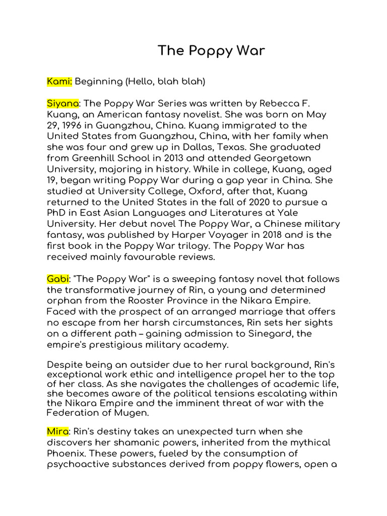 The Poppy War | PDF | Social Science | History