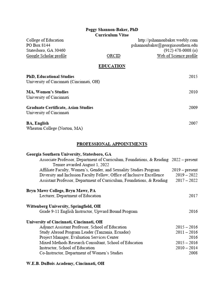 Cv 2024 Psb Online Pdf Teachers Qualitative Research
