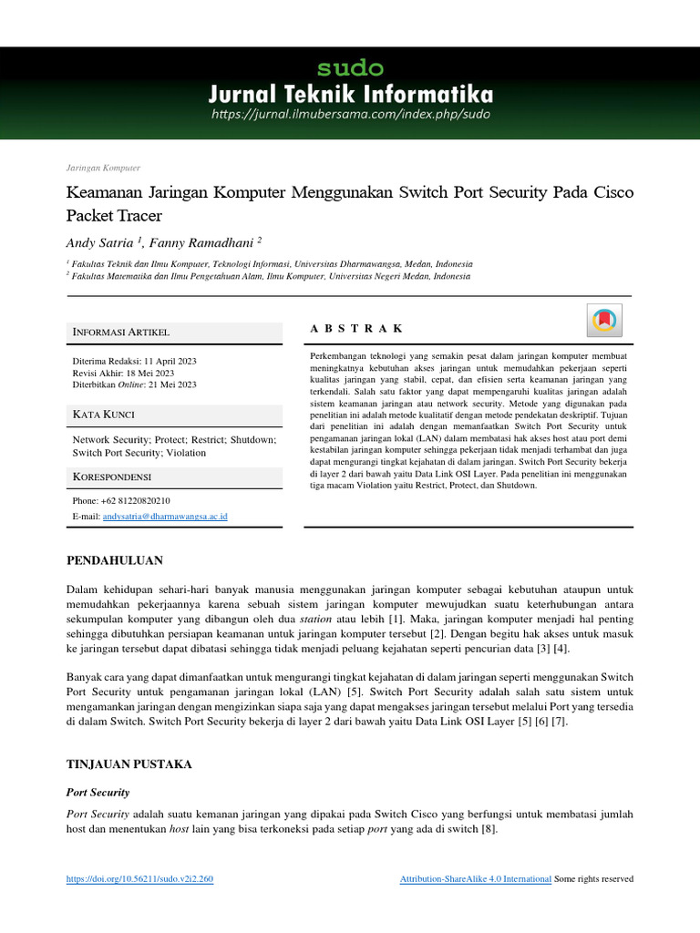 52 60 Keamanan Jaringan Komputer Menggunakan Switch Port Security Pada
