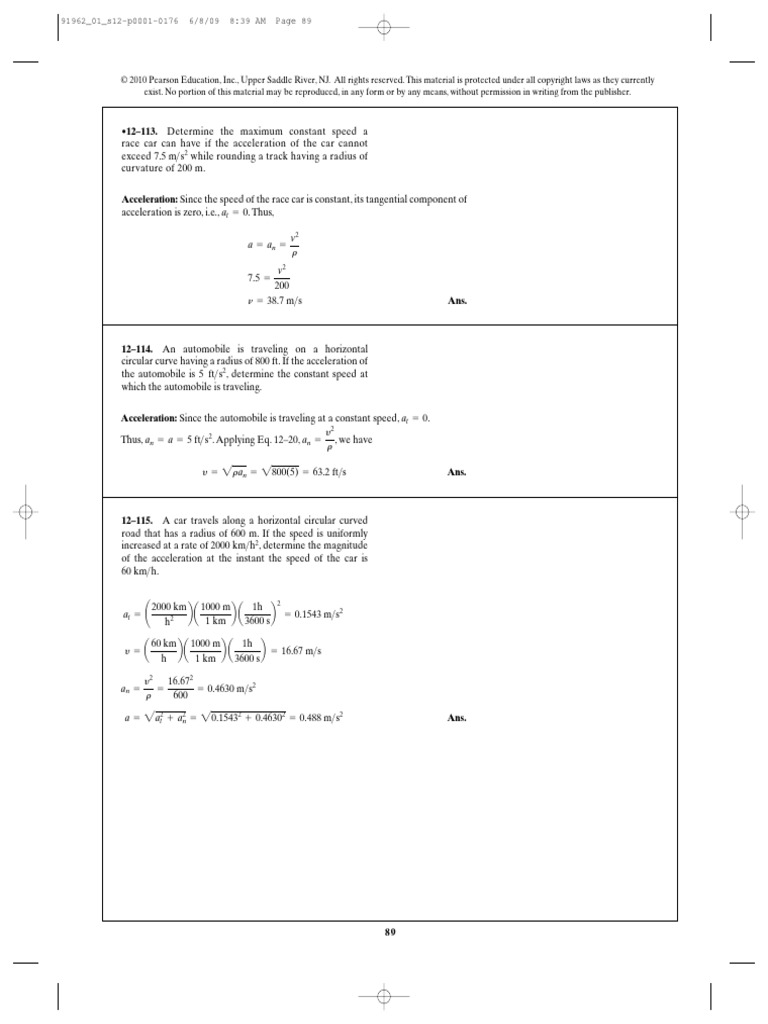 Dokumen - Tips Solutions Manual Dynamics All Chapters 12th Edition | PDF | Acceleration | Mechanics