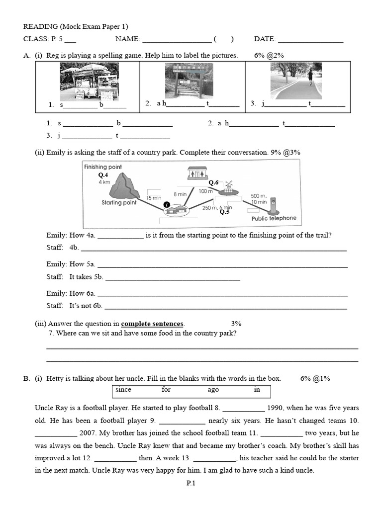 READING AND WRITING P5 Term 3 Mock Exam | PDF