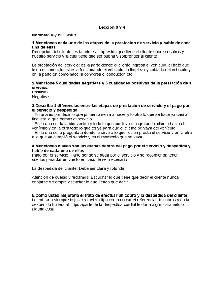 Lección 3 y 4 | PDF