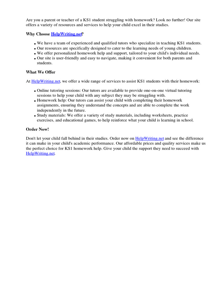 Homework for Ks1 Students | PDF | Homework | Phonics