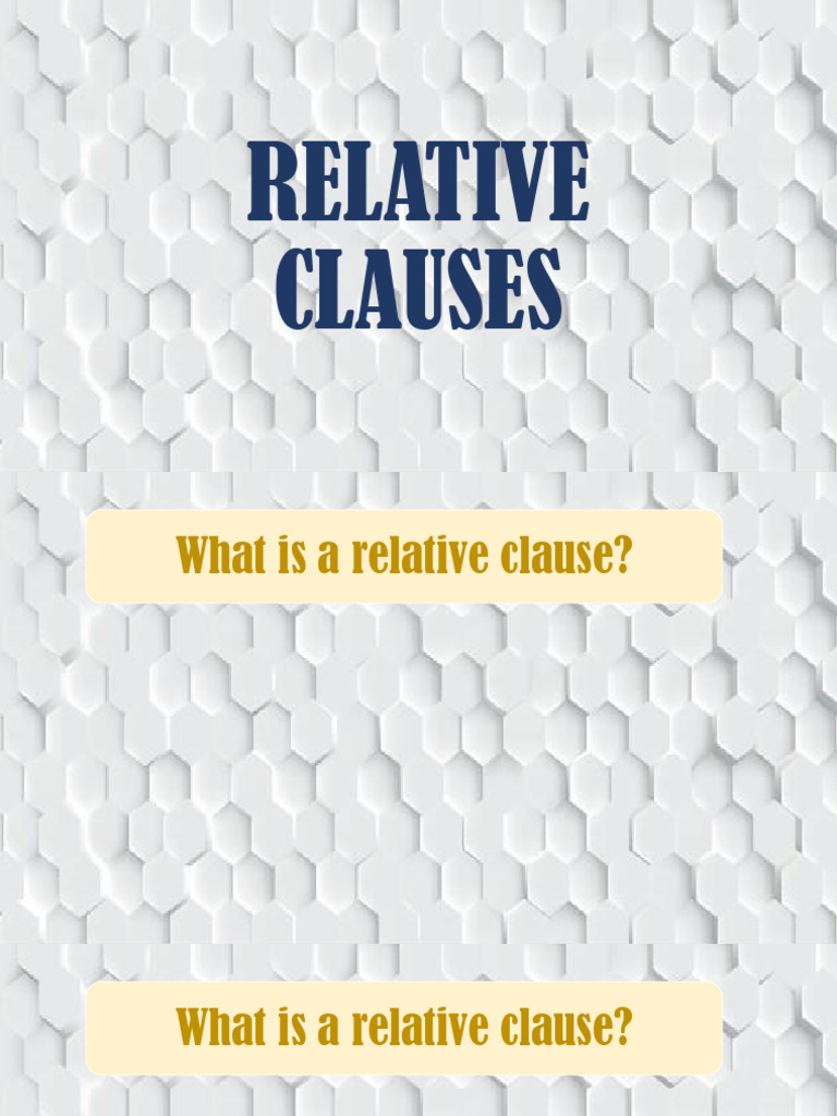 Relative Clauses | PDF | Pronoun | Comma