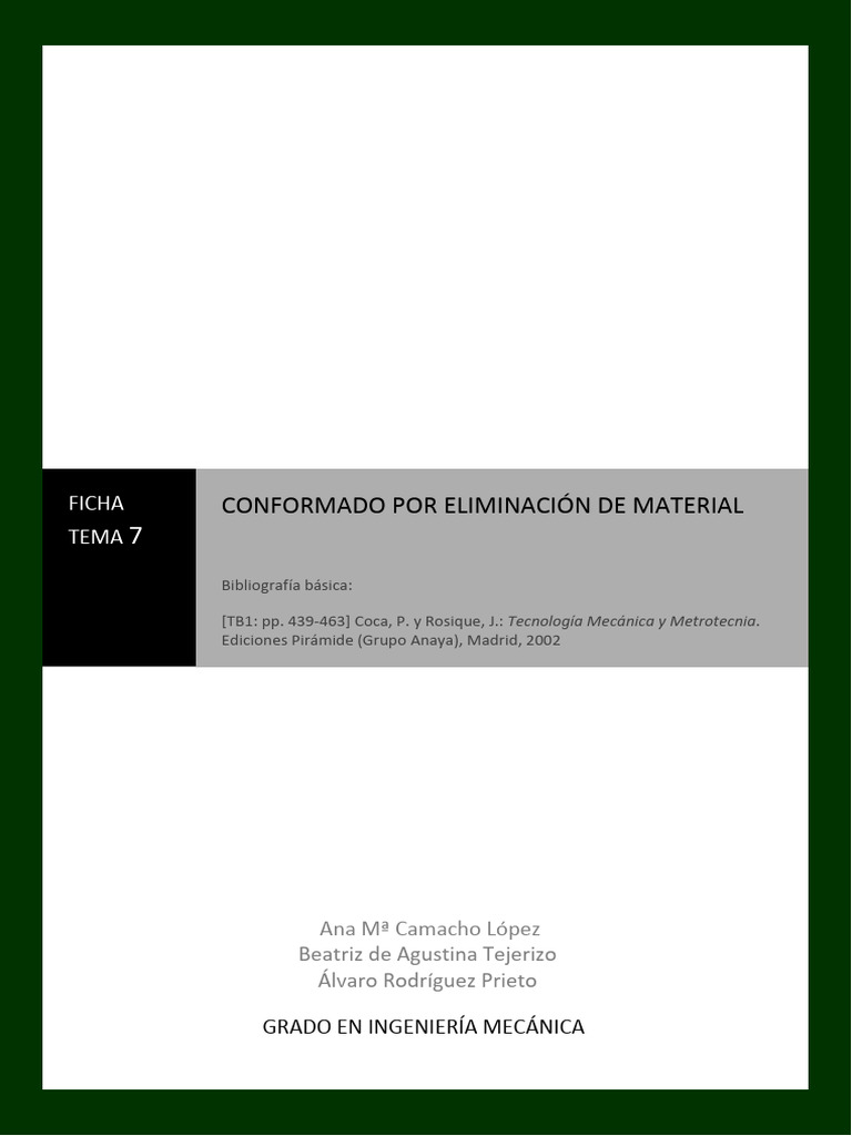 Conformado Por Eliminacion de Material | PDF | Mecanizado | Procesos industriales
