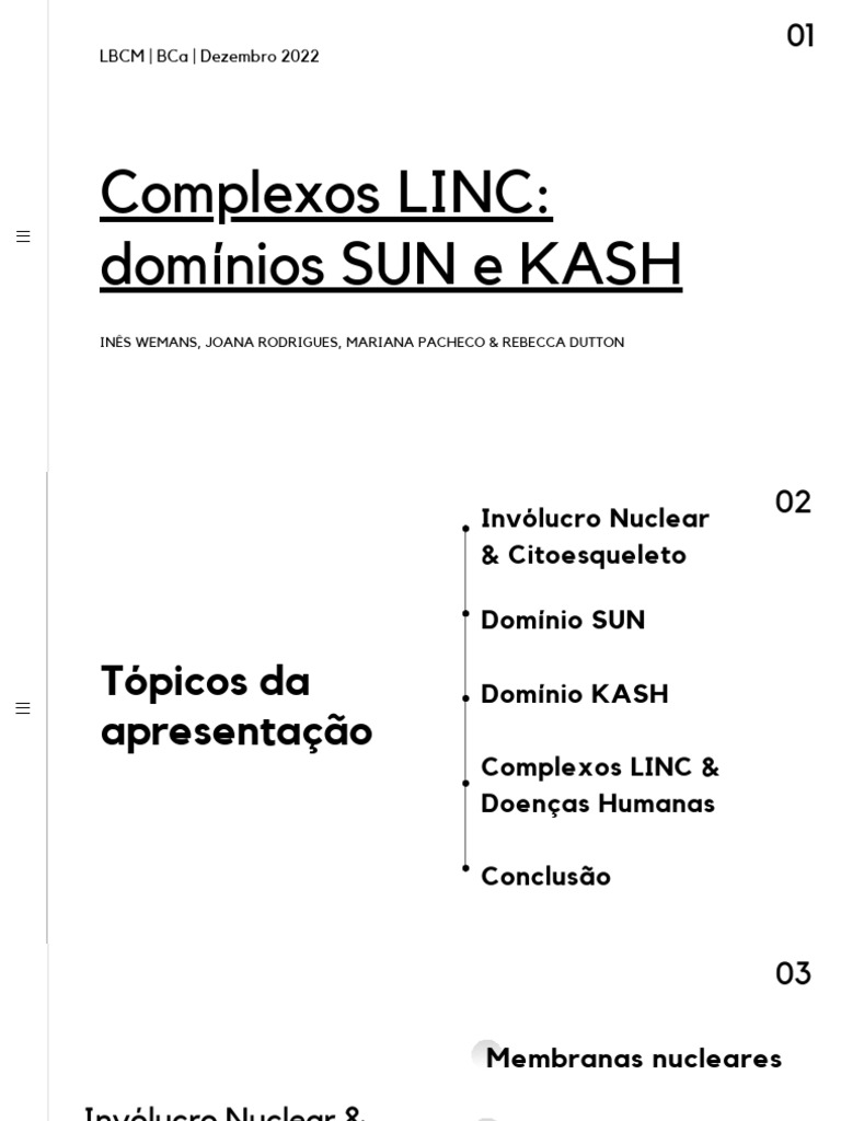 Biologia Celular - Complexos LINC domínios SUN e KASH | PDF | Núcleo ...