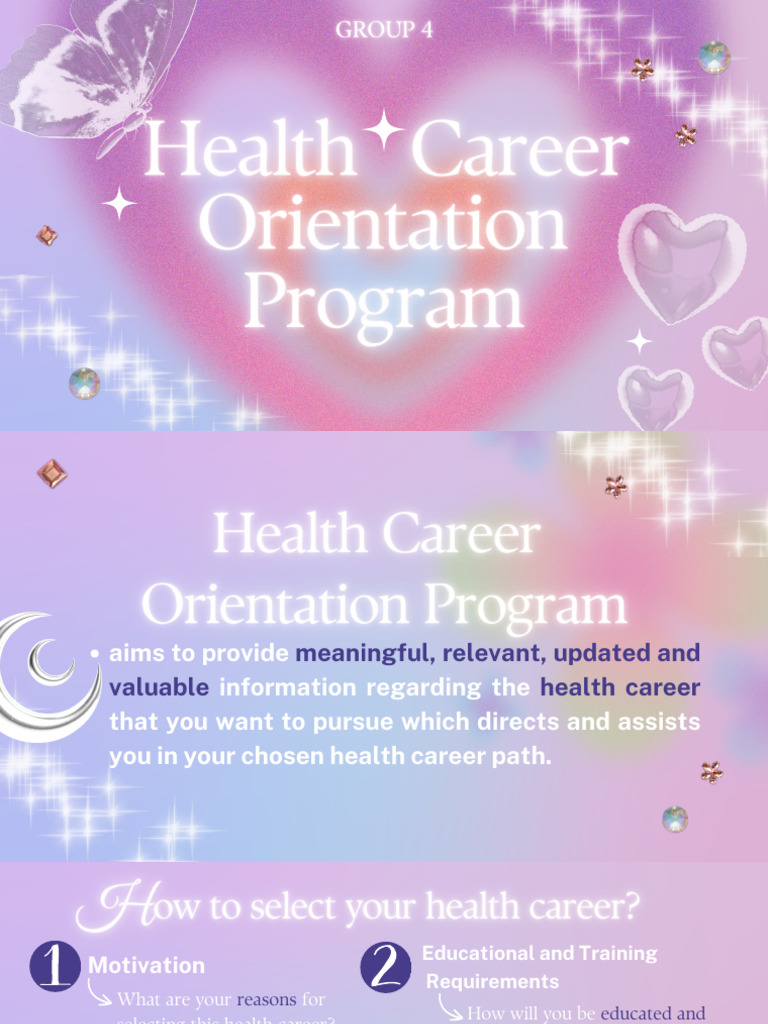 Health Career Orientation Program | PDF | Learning | Behavior Modification