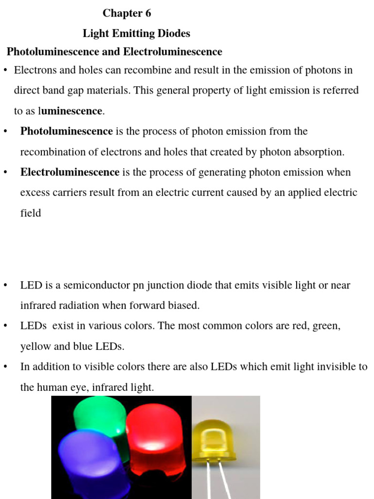 Chapter 6 LED | PDF | Light Emitting Diode | P–N Junction