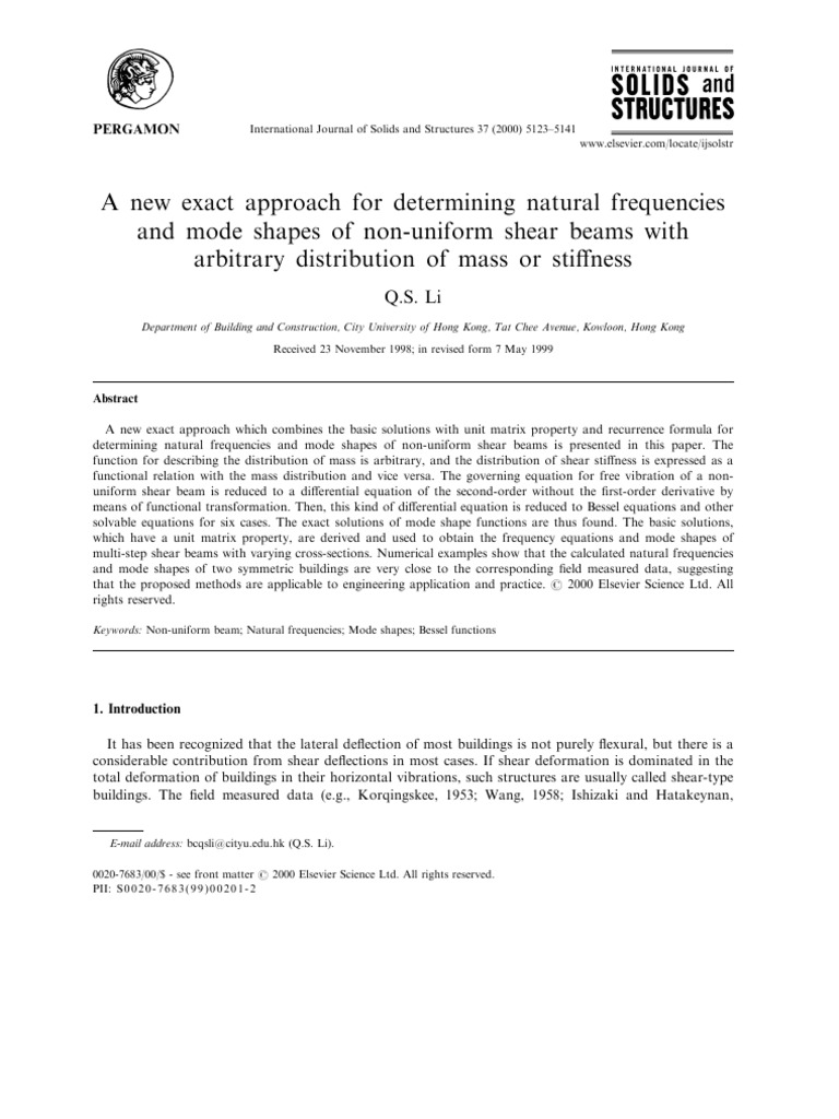Li 2000 | PDF | Finite Element Method | Normal Mode