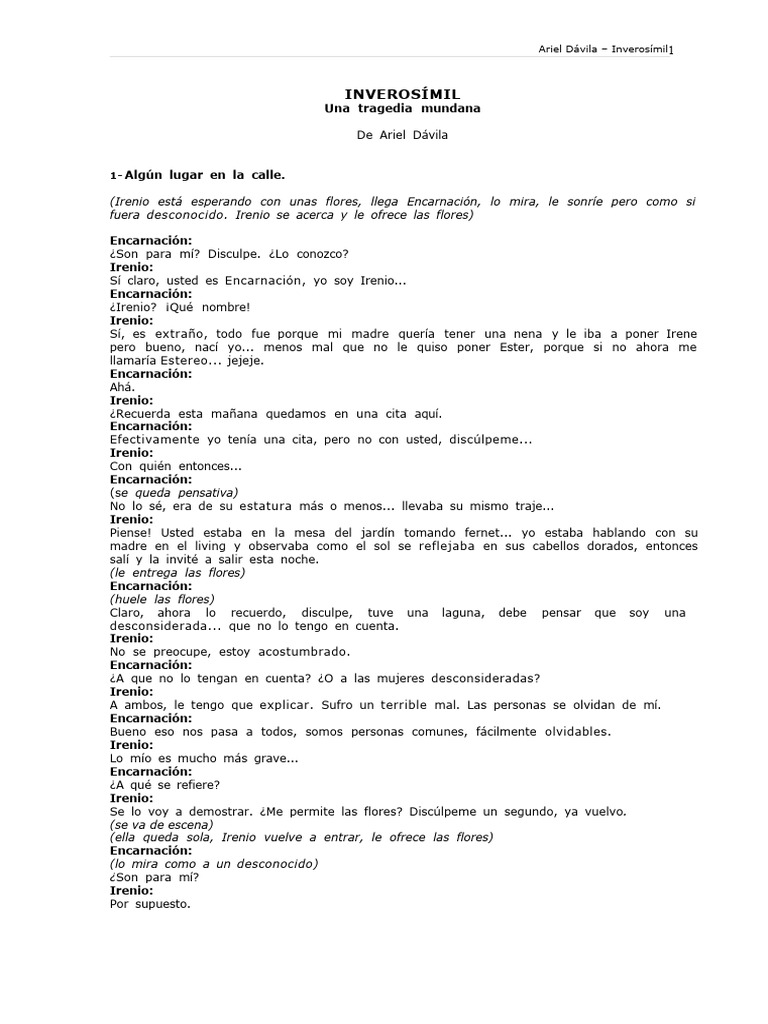 Inverosimil Una Tragedia Mundana | PDF | Amor