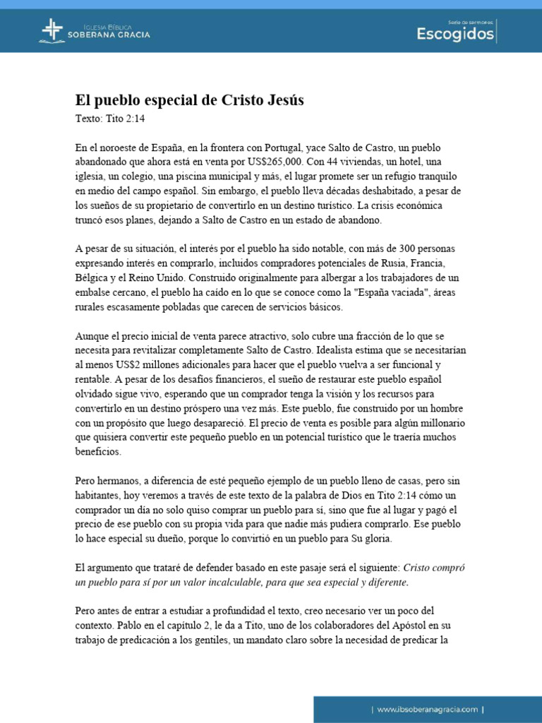 El Pueblo Especial de Cristo Jesus | PDF | Pecado | Cristo (título)