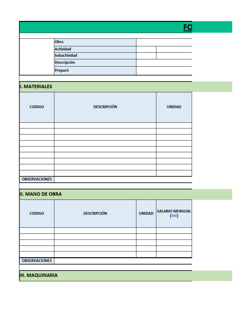 Formato APU para Análisis de Costos | PDF | Economias | Ciencias económicas