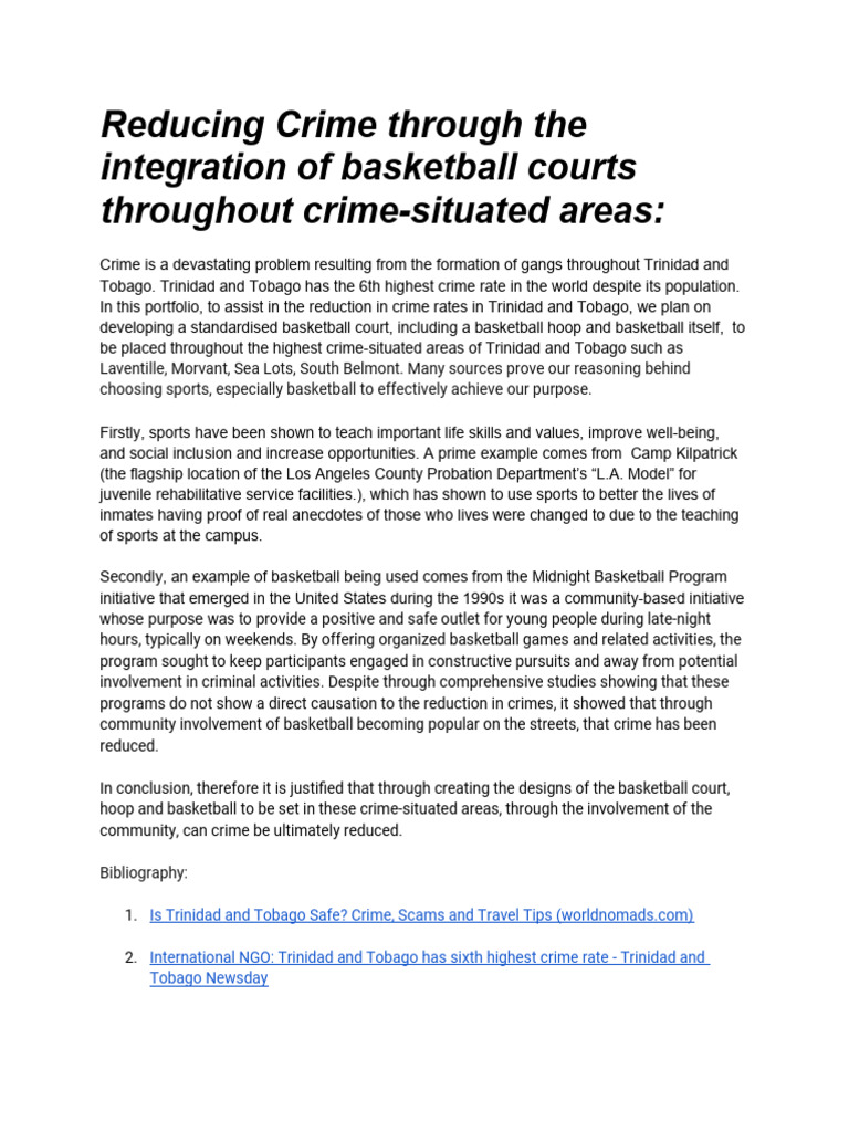 Reducing Crime Through The Integration of Basketball Courts Throughout ...