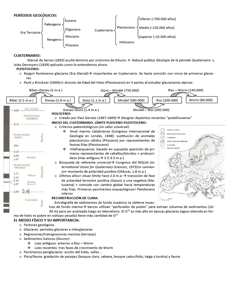 Tema 5 - El Cuaternario | PDF | pleistoceno | Cuaternario
