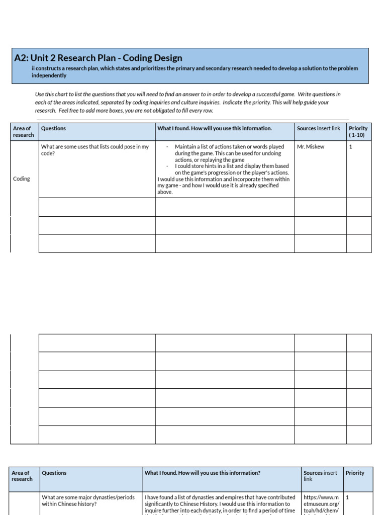 A2 - Coding, Research Plan | PDF | China | World Politics
