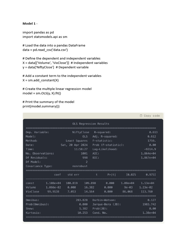Linear Regression Analysis Summary | PDF | Regression Analysis | Coefficient Of Determination