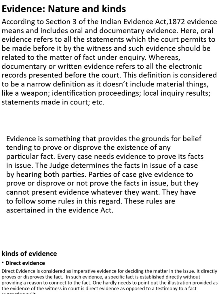 Evidence | PDF | Evidence | Circumstantial Evidence