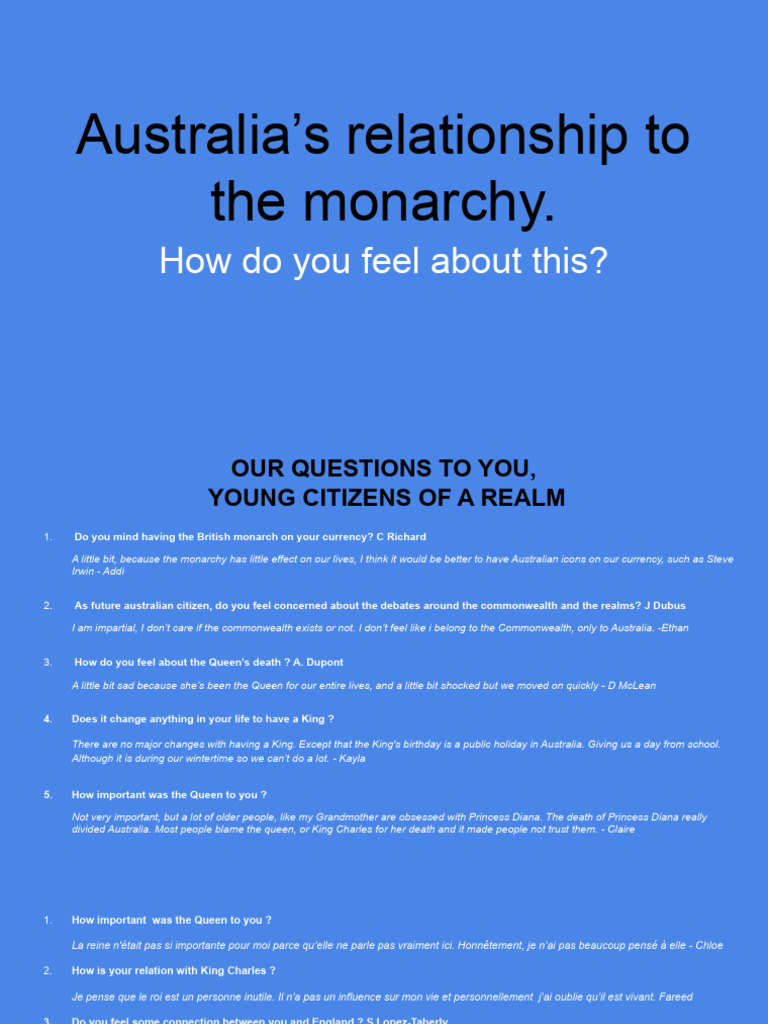 Young Australians on Monarchy Views | PDF | Government Institutions ...