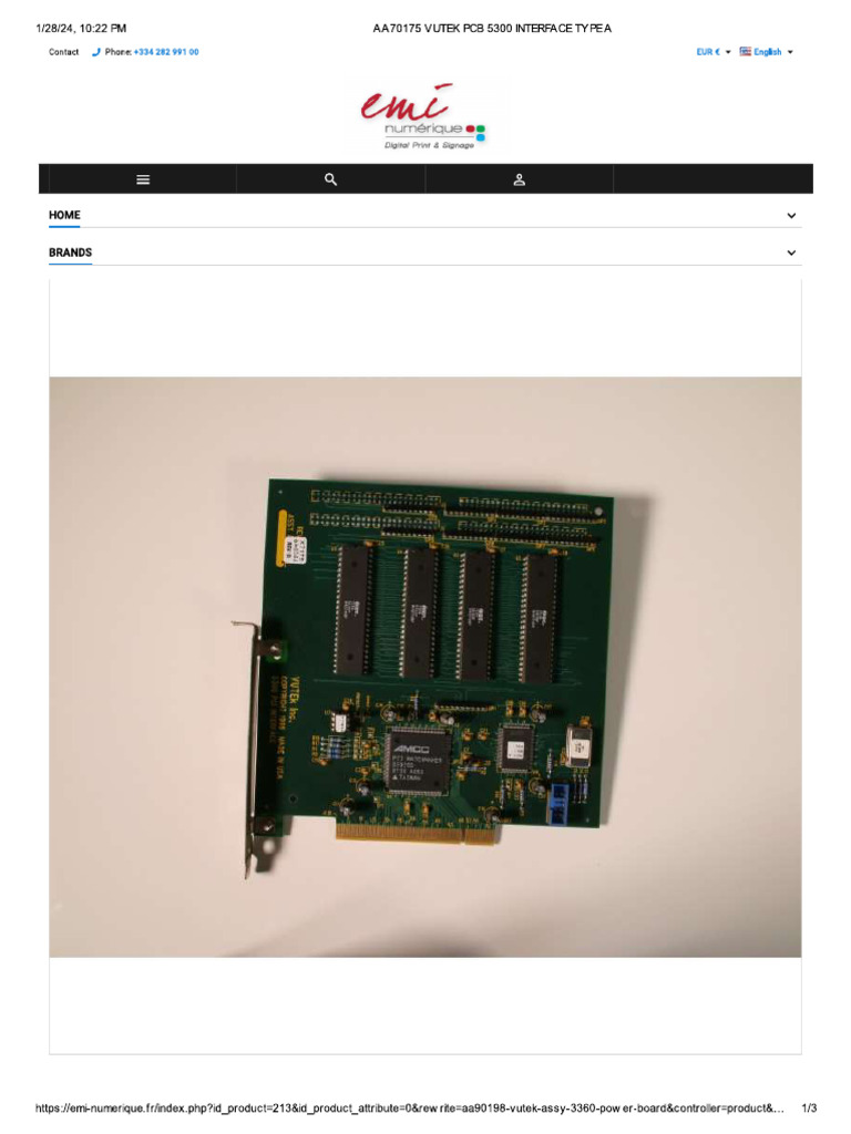 Aa70175 Vutek PCB 5300 Interface Type A | PDF