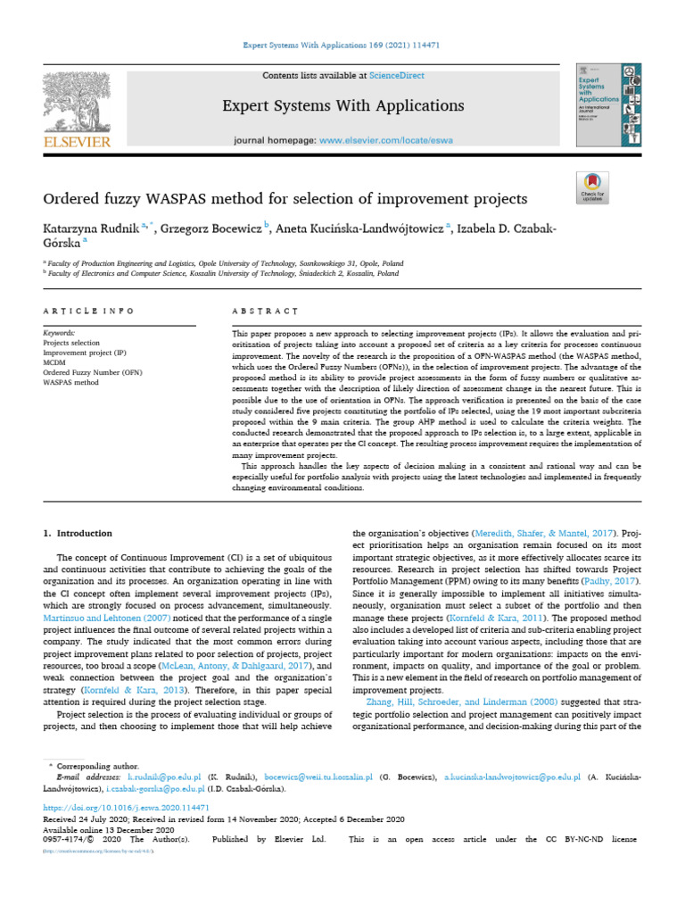 2021 Rudnik | PDF | Fuzzy Logic | Decision Making