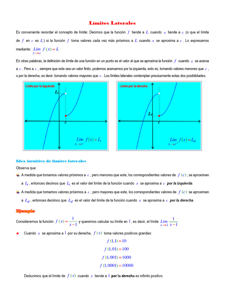 Módulo #06 - Límites Laterales | PDF | Límite (Matemáticas) | Función ...