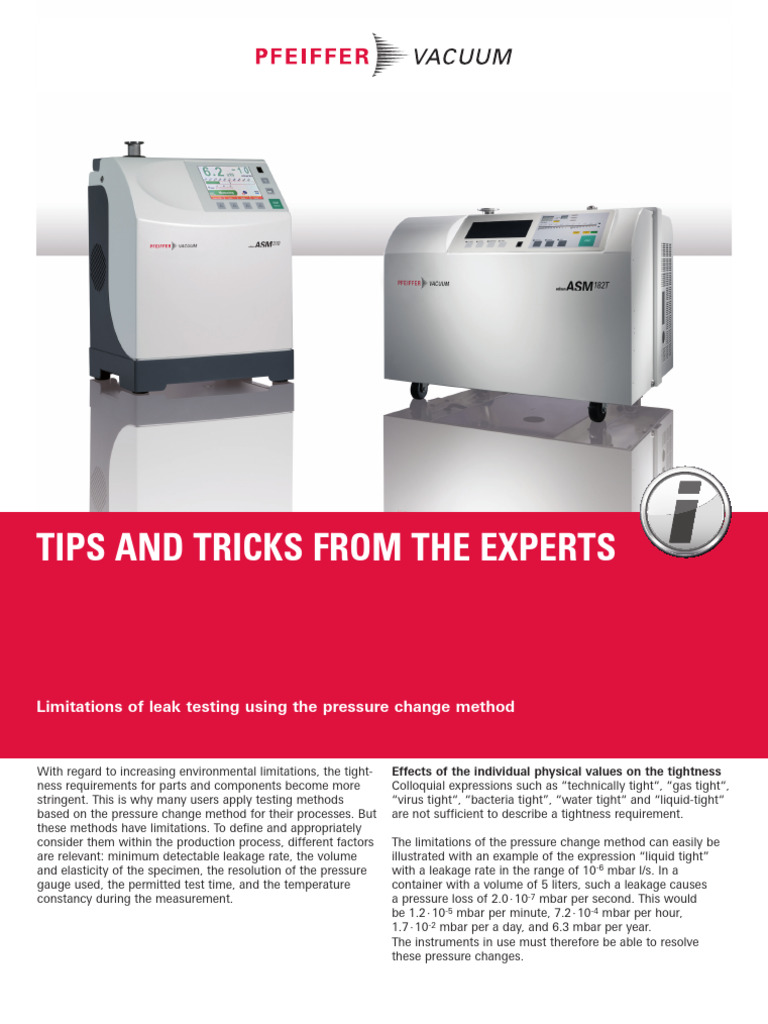 Pfeiffer Vacuum - Tips&Tricks | PDF | Pressure | Gases