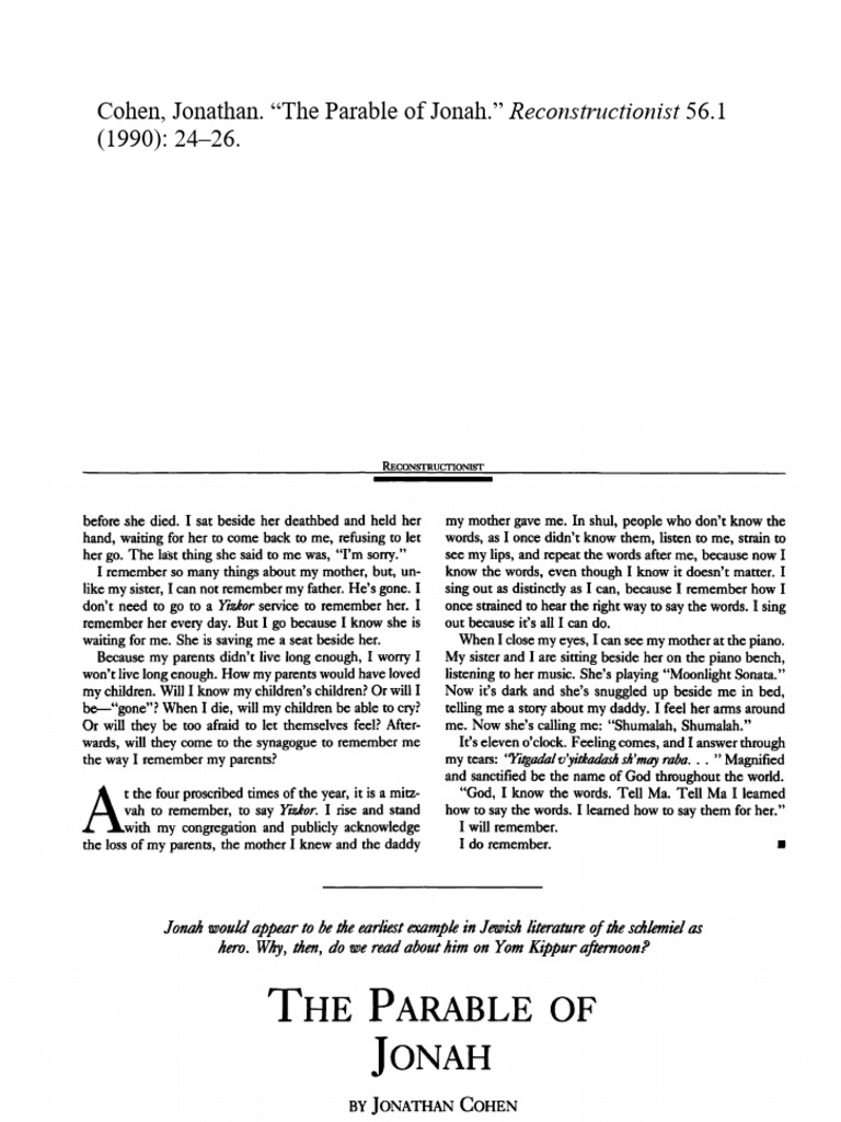 Jonah's Parable: Lessons on Yom Kippur | PDF | Copyright | Fair Use