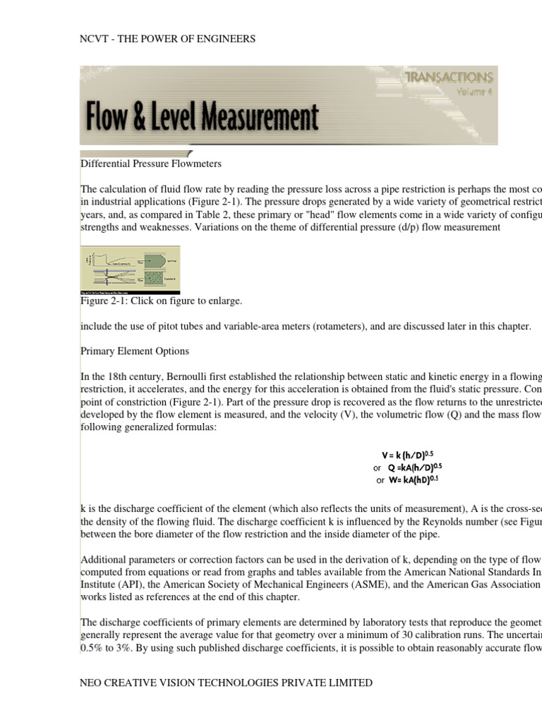 DIFF PR FLO METER | PDF | Flow Measurement | Fluid Dynamics