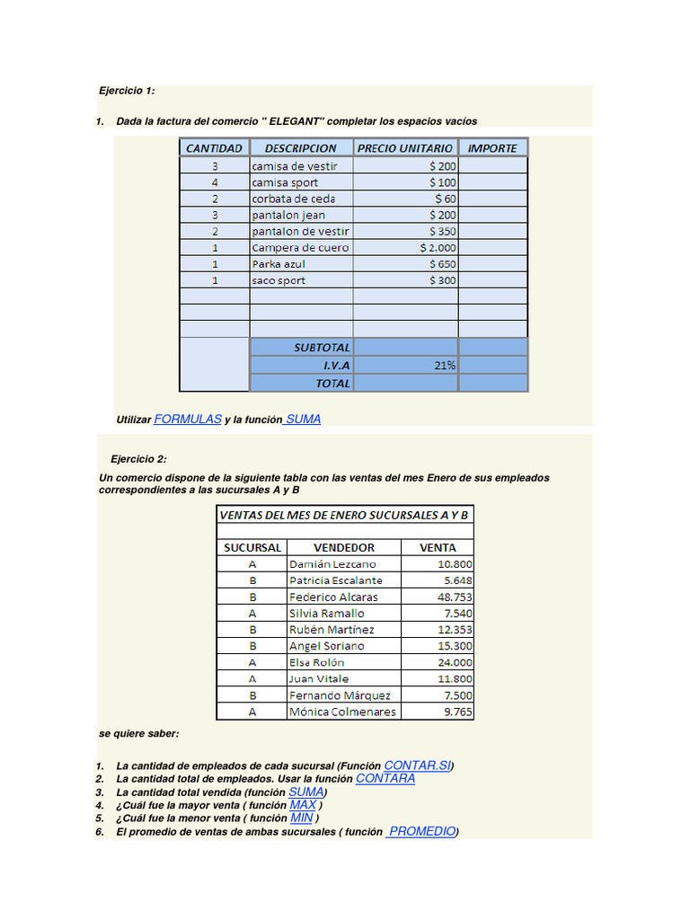 Ej Excel2 | PDF | Finanzas y dinero