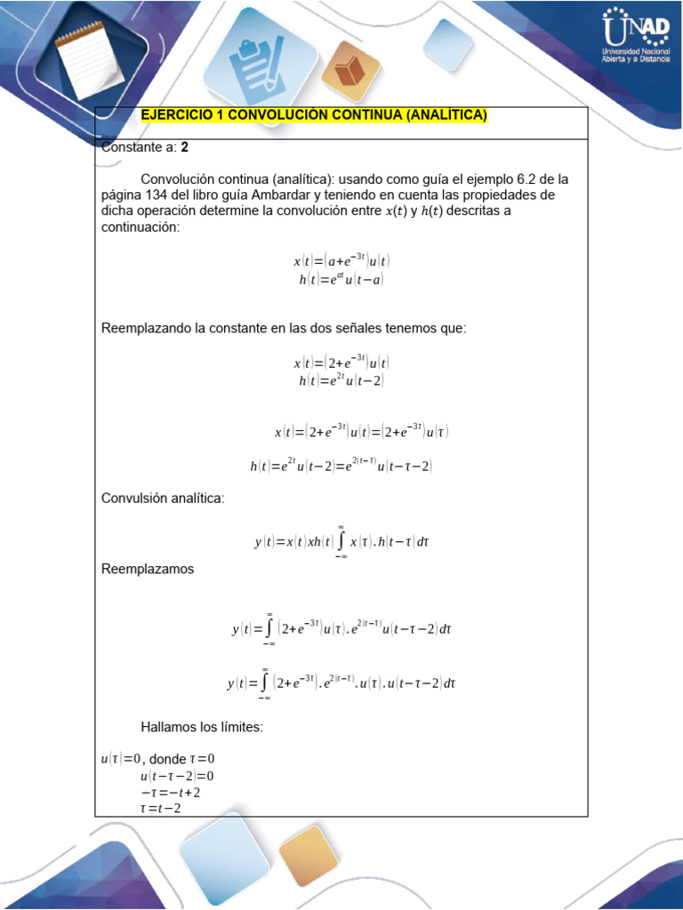 Convolución Continua: Ejercicio Analítico | PDF | Integral | Zona