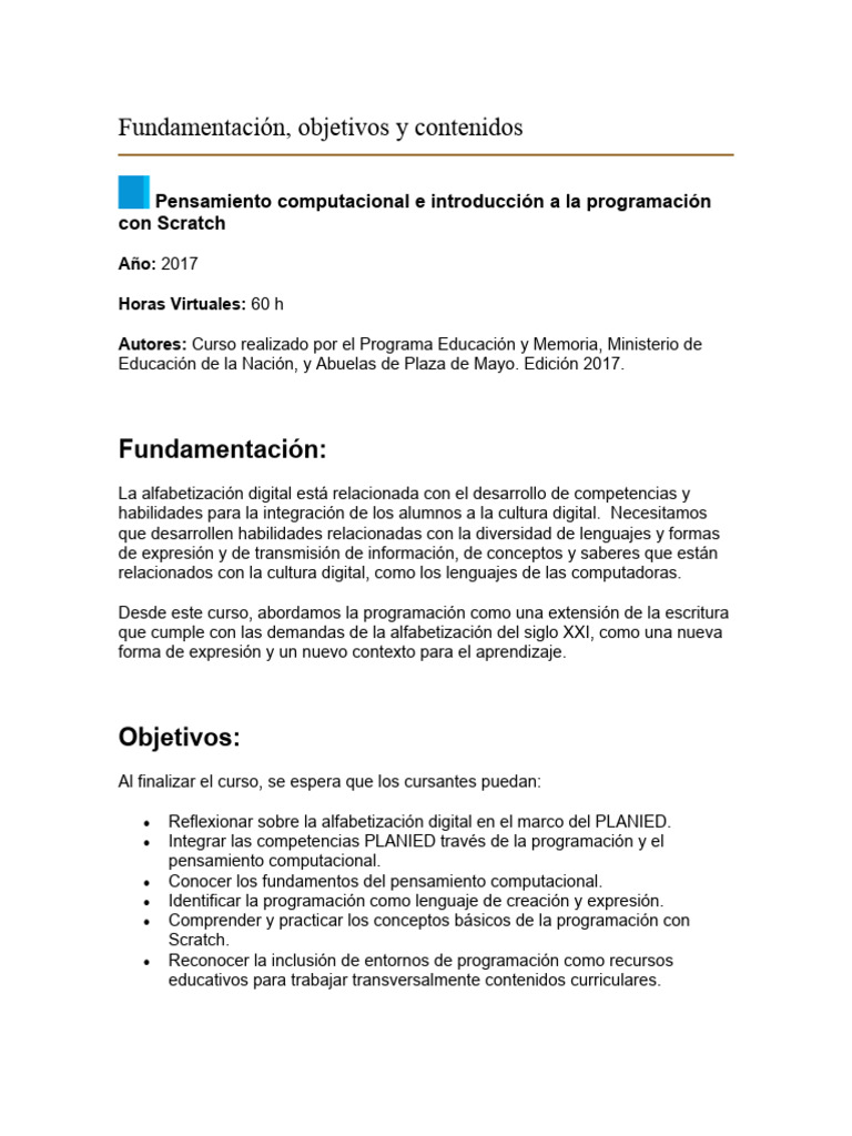 Fundamentación | PDF | Scratch (lenguaje de programación) | Aprendizaje