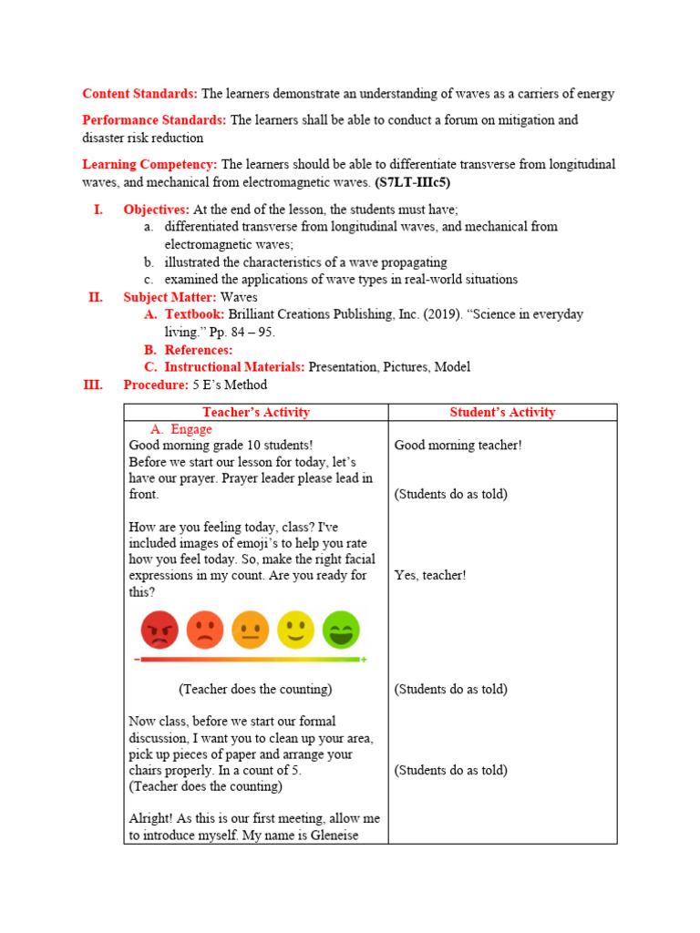 Waves-Lesson-Plan | PDF | Waves | Wavelength