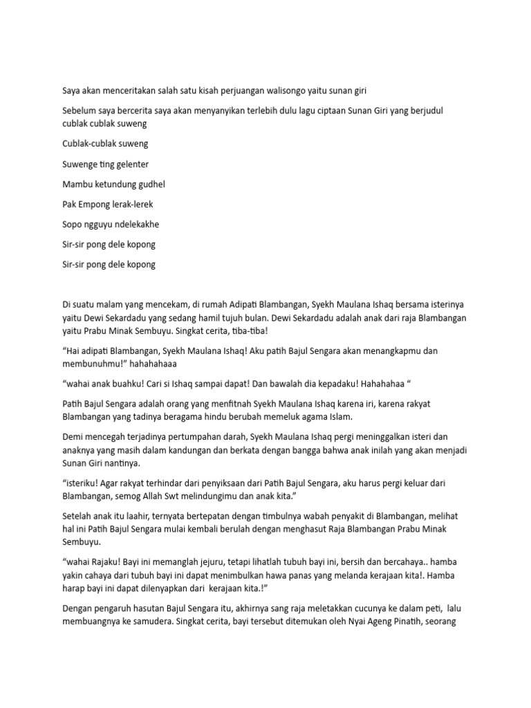 Kisah Teladan Sunan Giri | PDF
