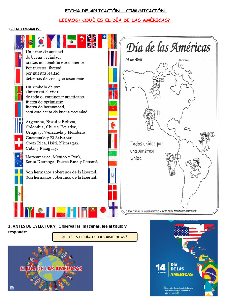 Ficha de Dia de Las Americas | PDF | Américas